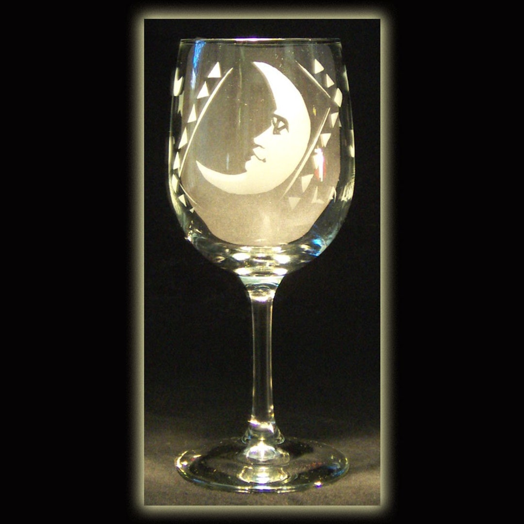 Loteria La Luna Moon Wine Glass - Etsy