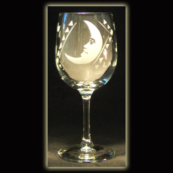 Loteria La Luna Moon Wine Glass | Etsy