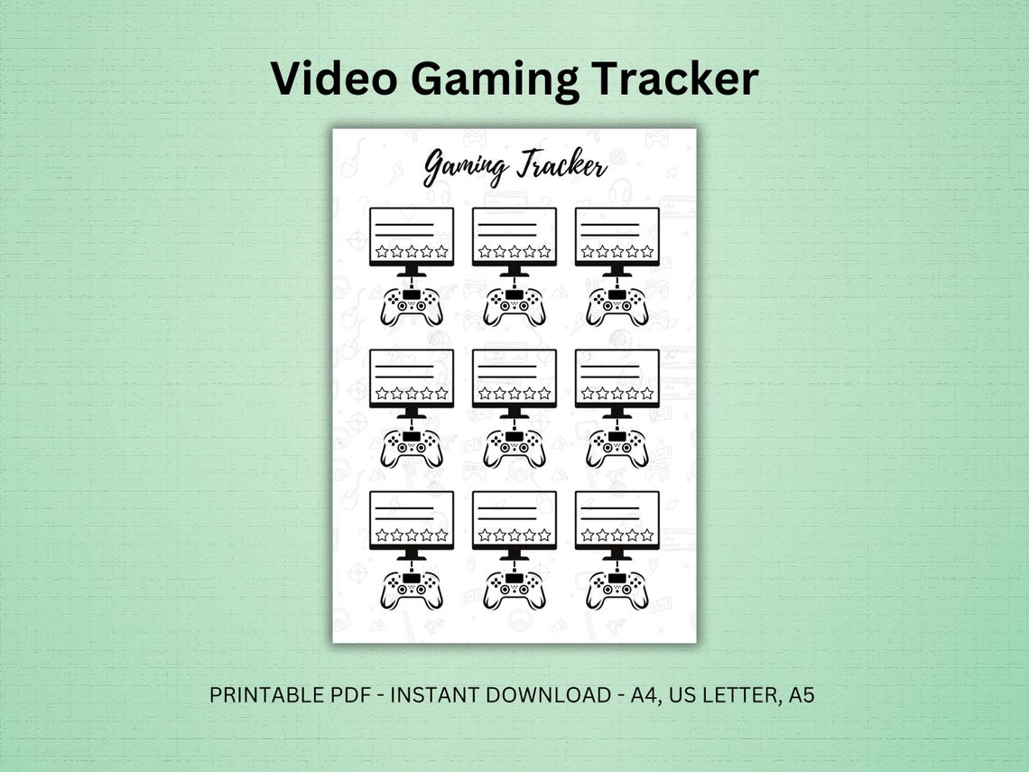Gaming List, Video Gaming Tracker, Video Game Log, PRINTABLE Journal ...