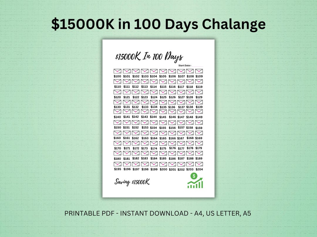 15K Savings Challenge Printable Saving Tracker, Template Money Saving ...