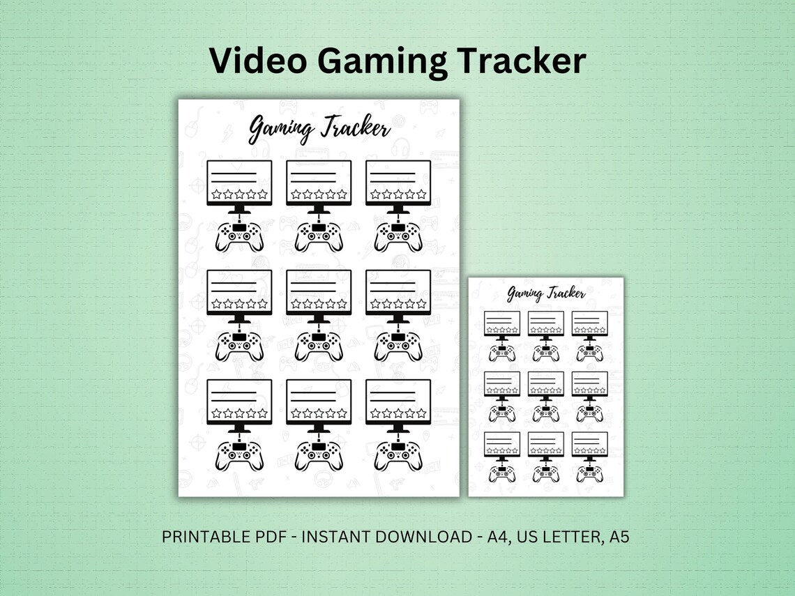 Gaming List, Video Gaming Tracker, Video Game Log, PRINTABLE Journal ...