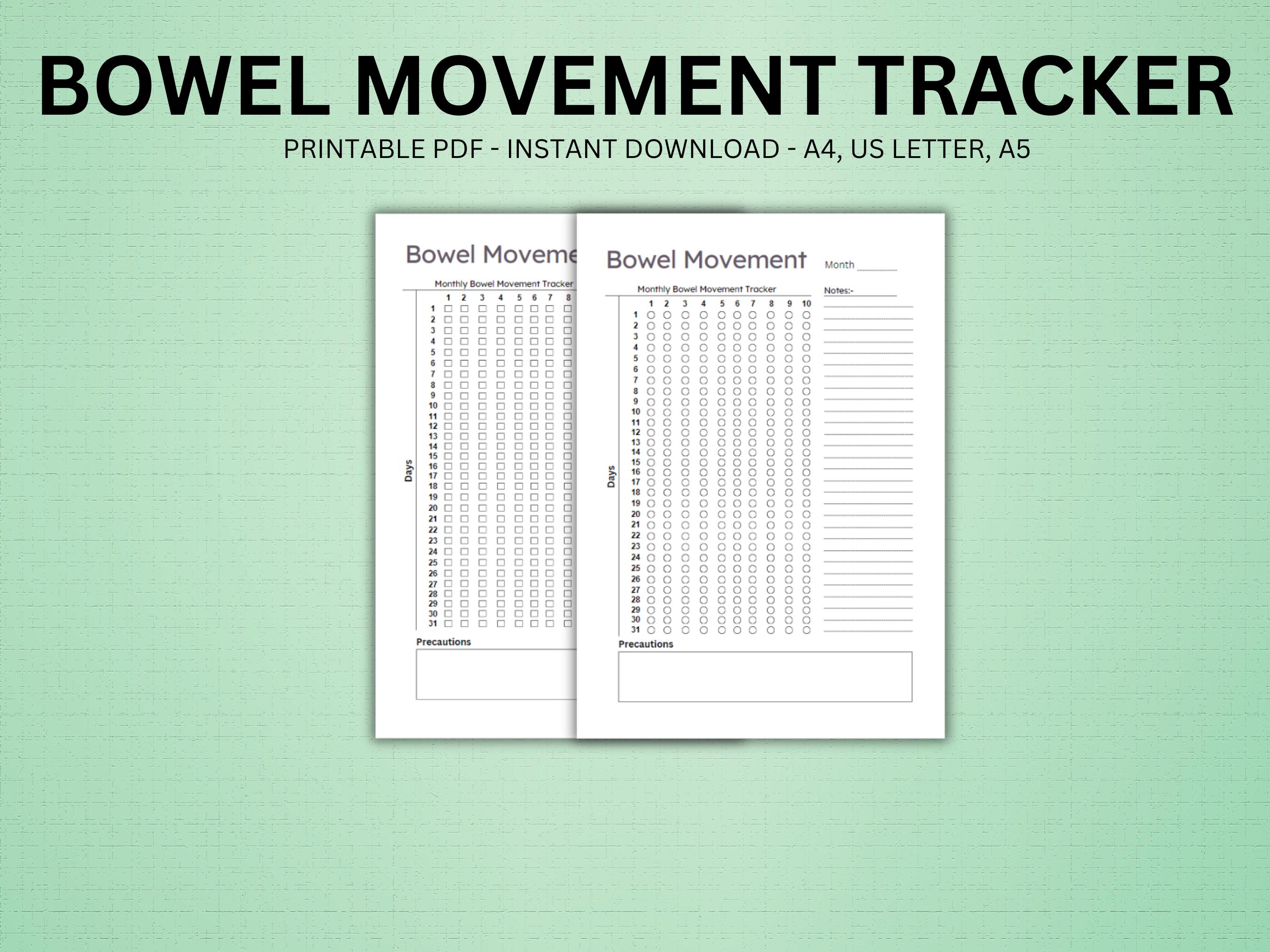 Bowel Movement Tracker Printable, Gut Health Journal, Daily Bowel ...
