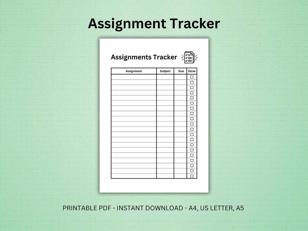 Student Planner Printable, Assignment Tracker, Student Journal, Student ...