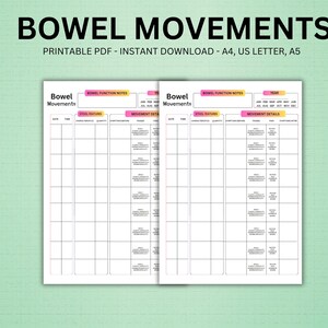 Bowel Movement Tracker, Digital Health Log, Gut Health Journal, Daily ...