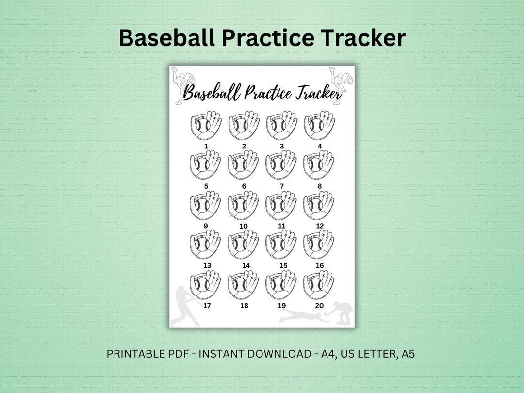Basketball Skills Checklist, Baseball Practice Tracker, PRINTABLE ...