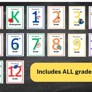 First Day of School Printable Sign, Pre-k Through 12th Grade - Etsy