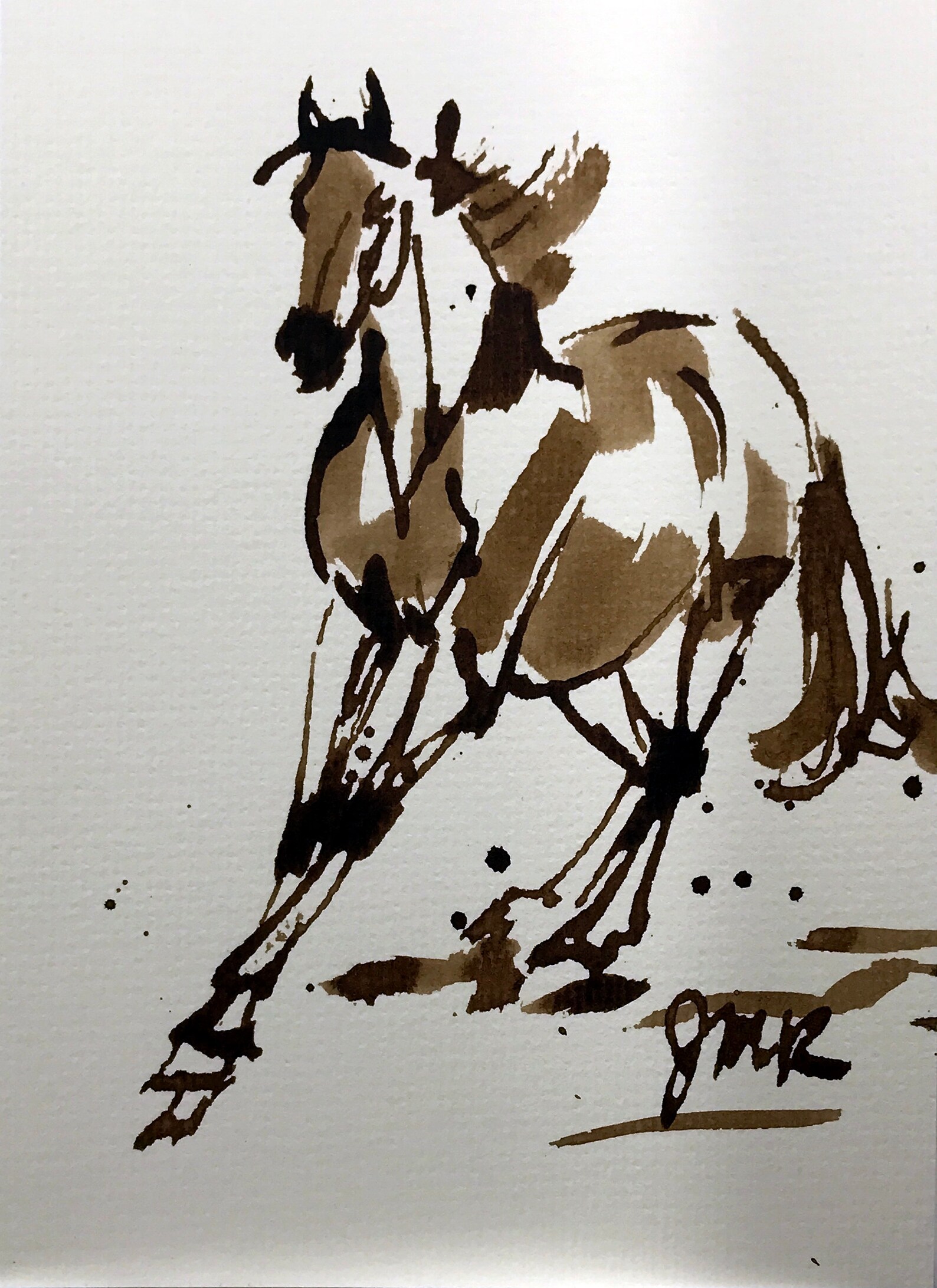 Horse Art Original movements 2 Horse Head Drawing Horse Ink | Etsy