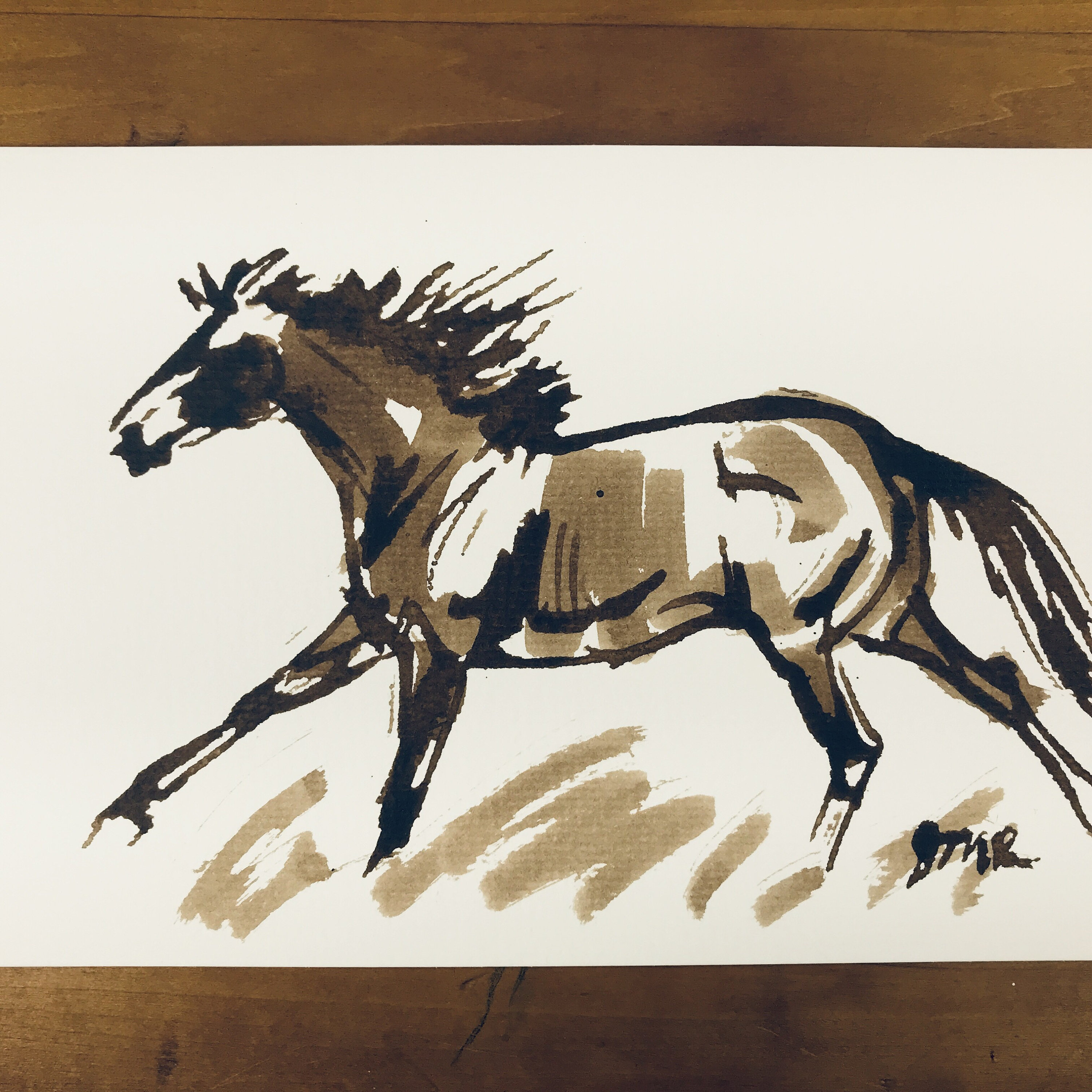 Horse Cantering Drawing