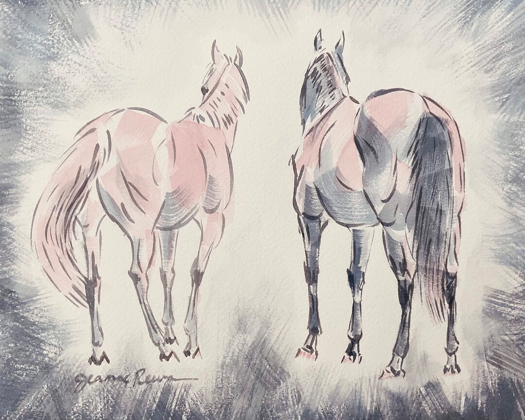 Original Watercolor Horse Painting “eunoia” Unframed Original Drawing ...