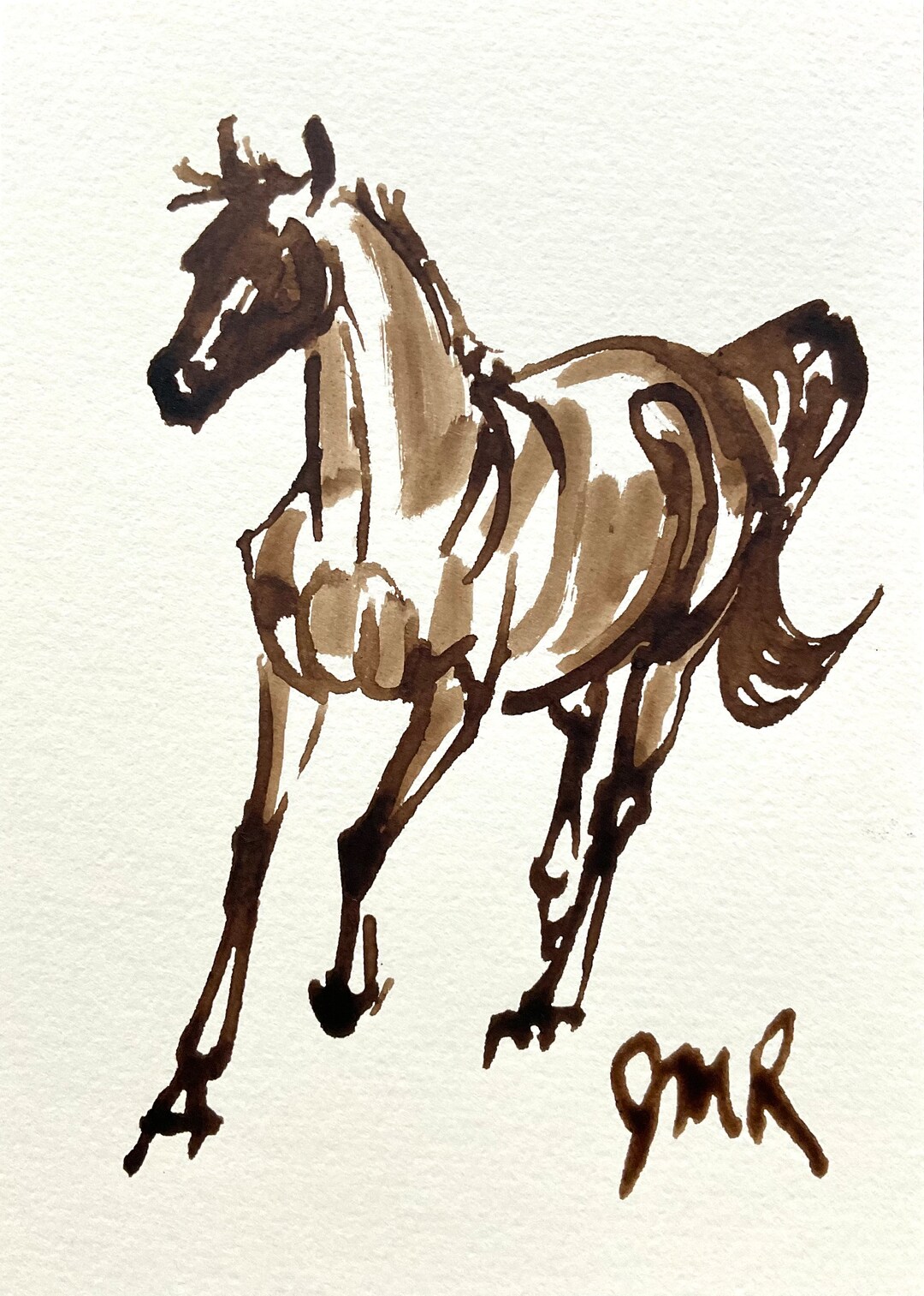 Horse Art Original “canter Study” Horse Drawing Horse Ink Sketch Horse ...