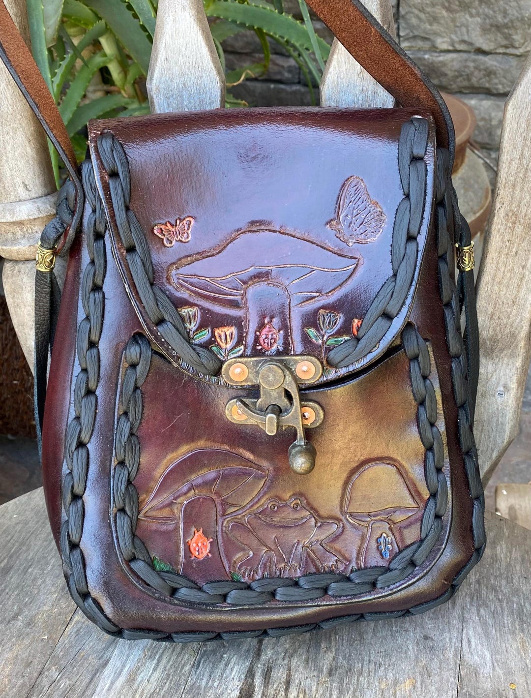 Vintage Refurbished Rustic Hippie Boho Festival Leather Shoulder ...