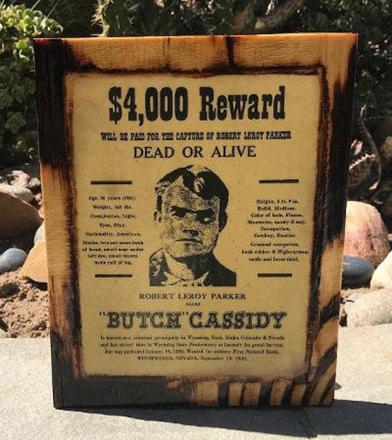 Butch Cassidy Wanted Poster Wooden Plaque - Etsy