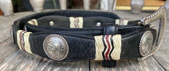 Vintage Tony Lama Scalloped Western LEATHER BELT - … - Gem