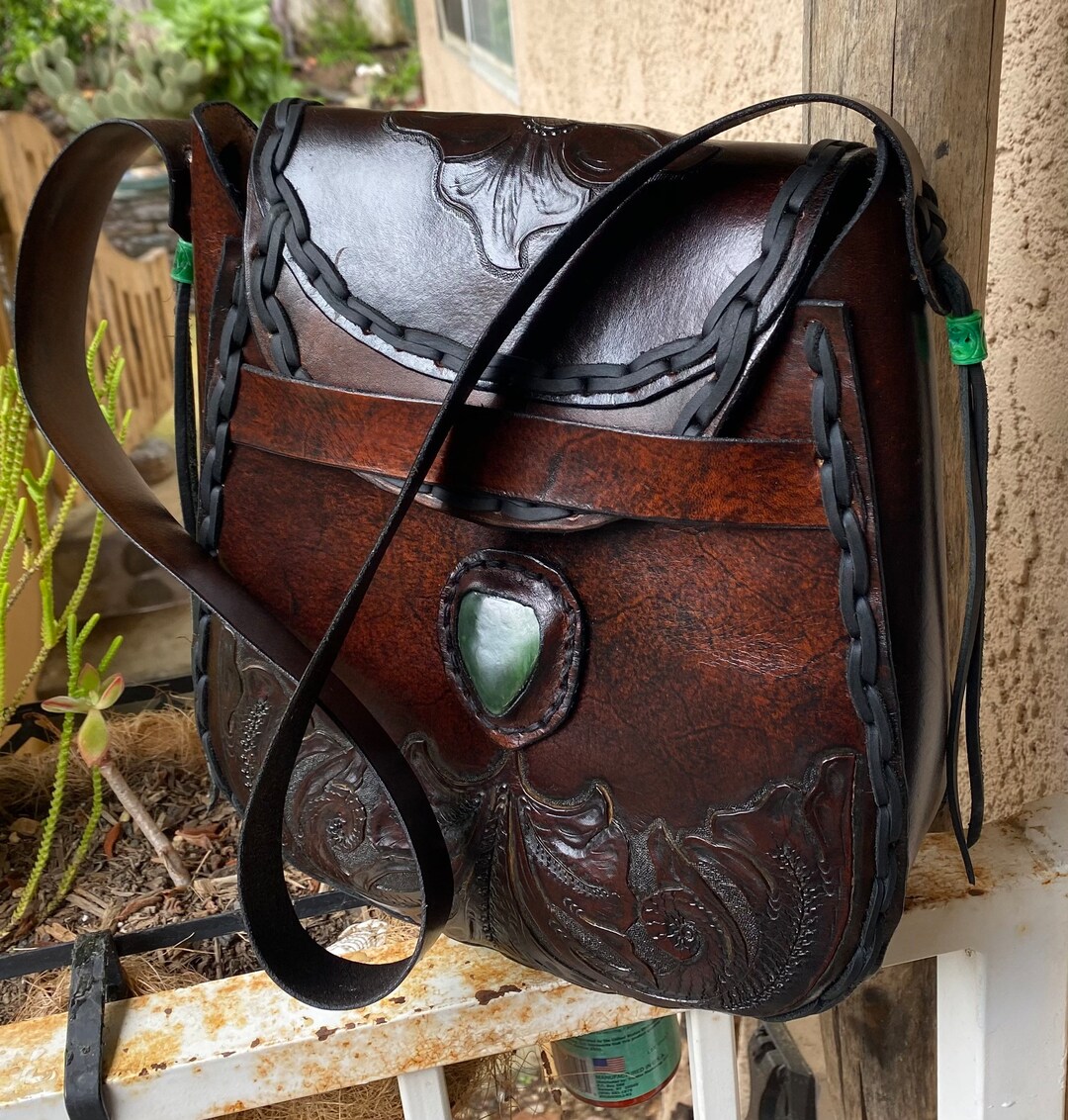 New Retro Style Handmade Tooled Leather Boho Hippie Festival Bag With ...