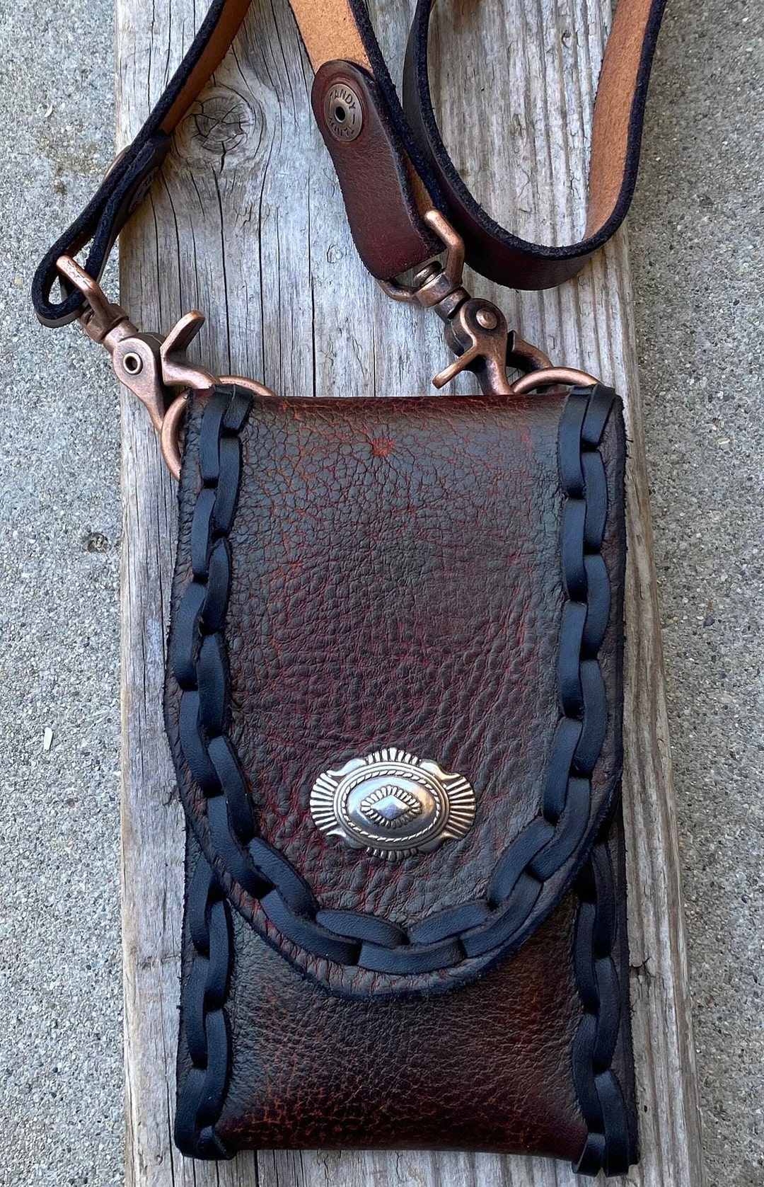 Dark Brown Cross Body Bandolier Leather Phone Bag/phone Pouch - Etsy