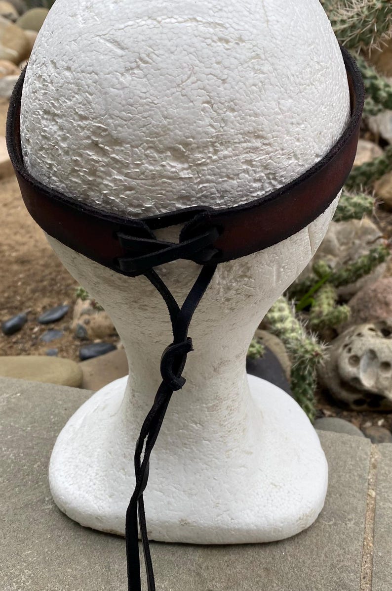 Brown Leather Headband - Eye of Horus Symbol- Adjustable - Etsy