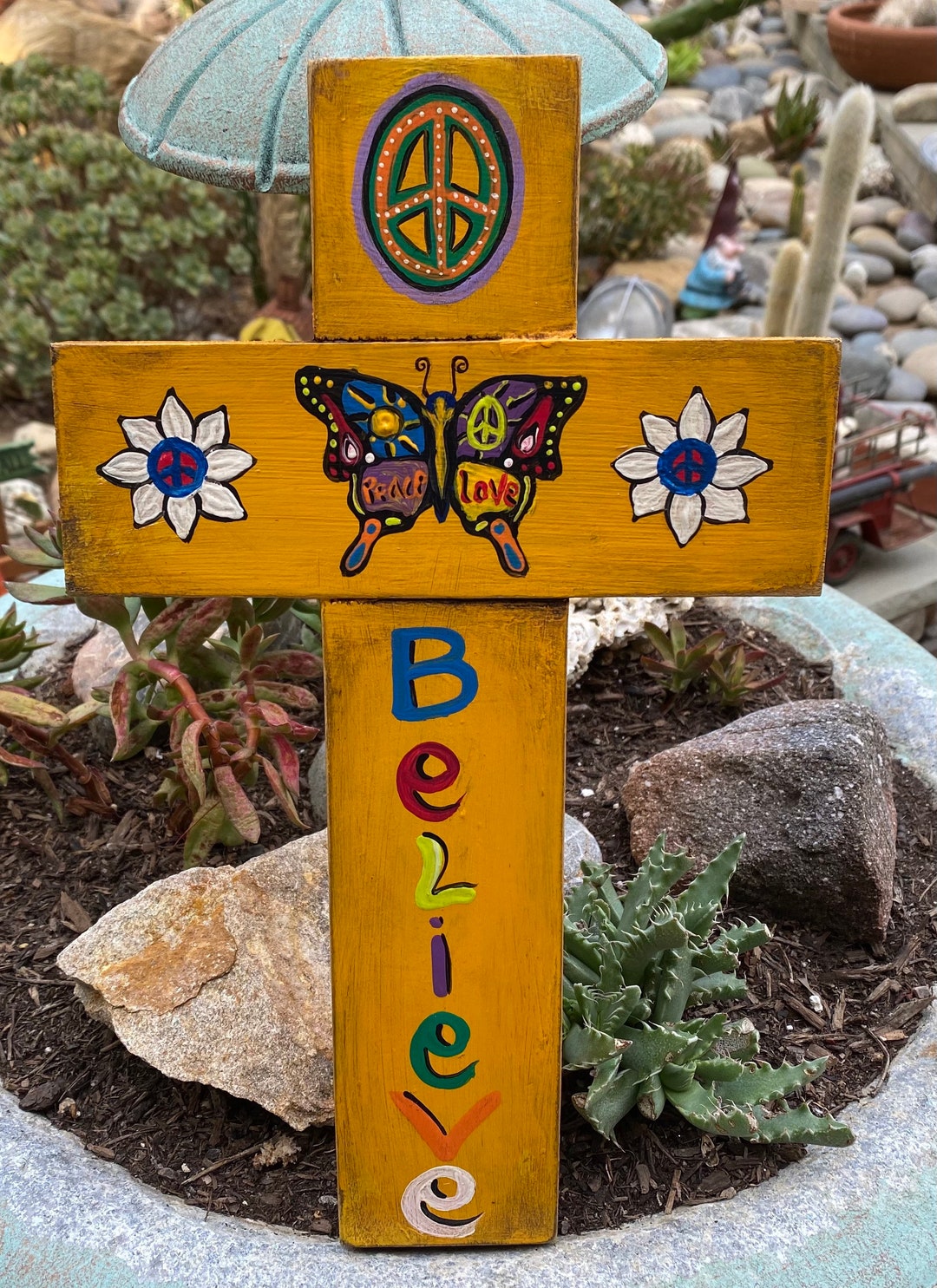 Rustic Chic Hippie Cross - Etsy