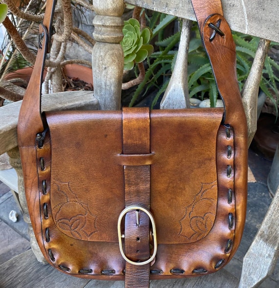 Vintage Brown Leather Hippie Boho Festival Bohemian M… Gem