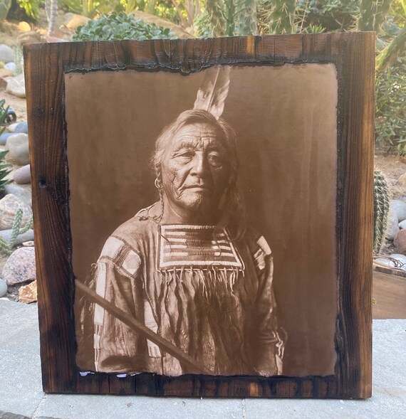 Large Native American Indian Plaque Sitting Elk Apsaroke - Etsy