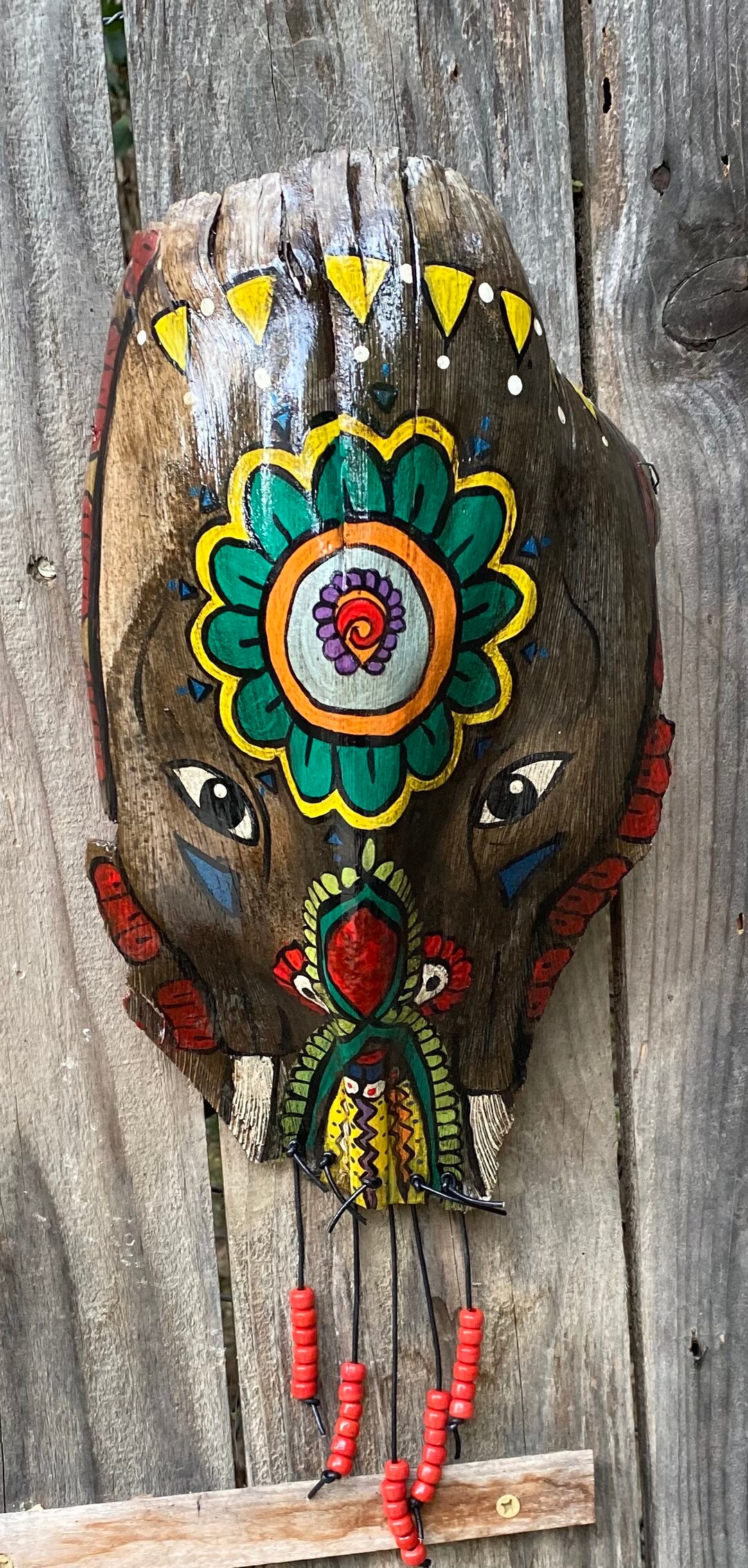 Palm Frond Painted Hindu Style Elephant Head Mask - Etsy
