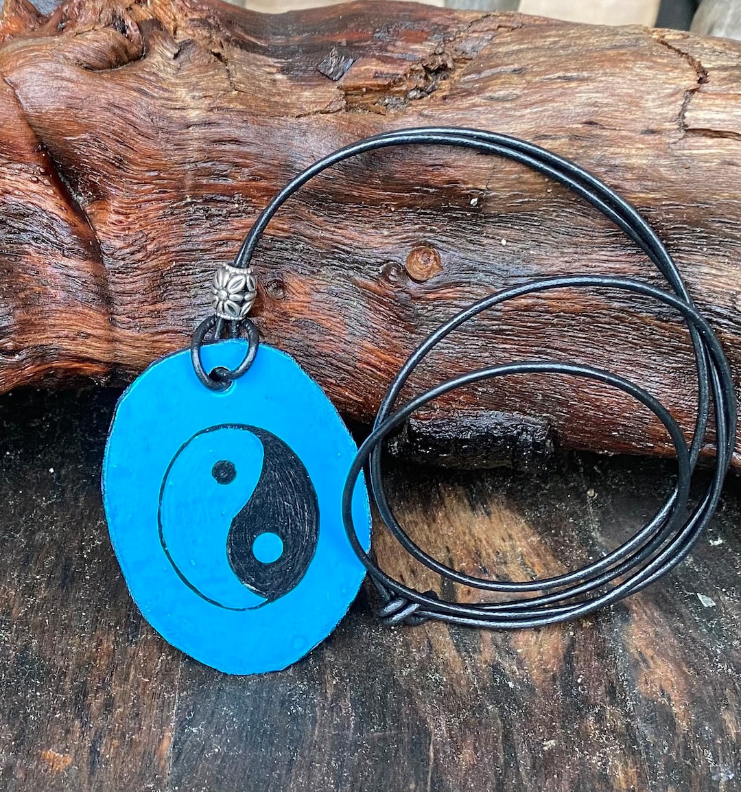 Yan and Yang Leather Pendant/necklace - Etsy