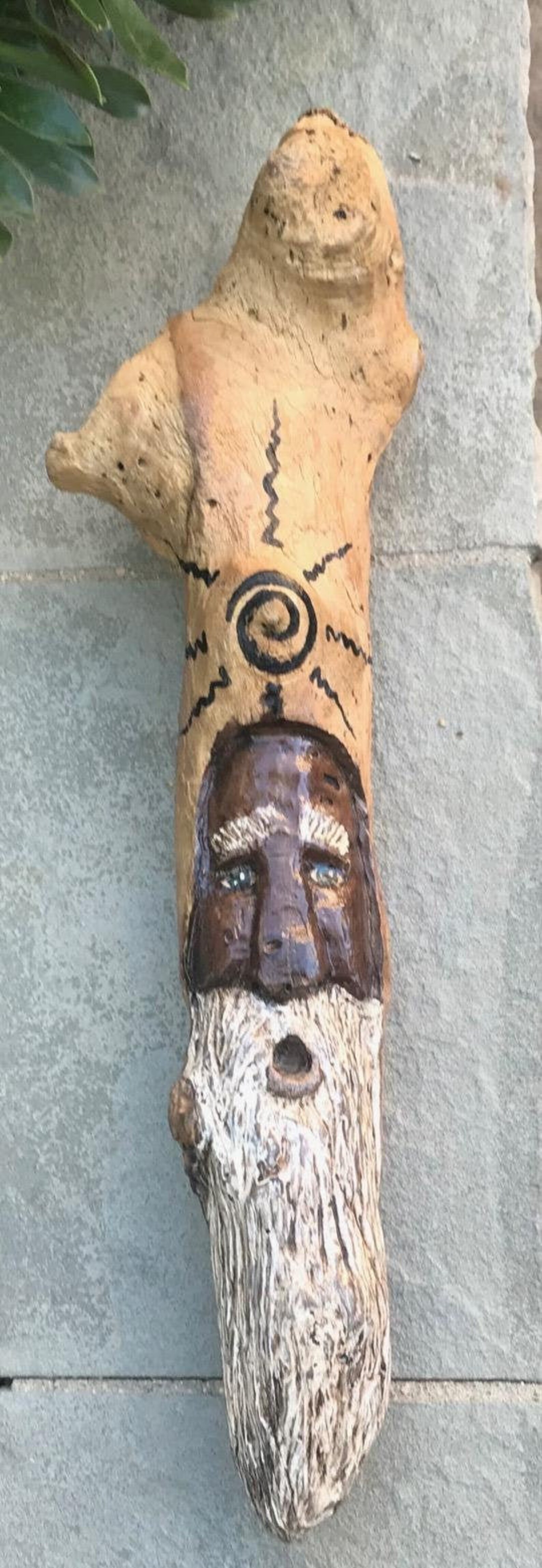 Large Cool Carved Driftwood Hippie Wood Spirit/tree Man/green - Etsy