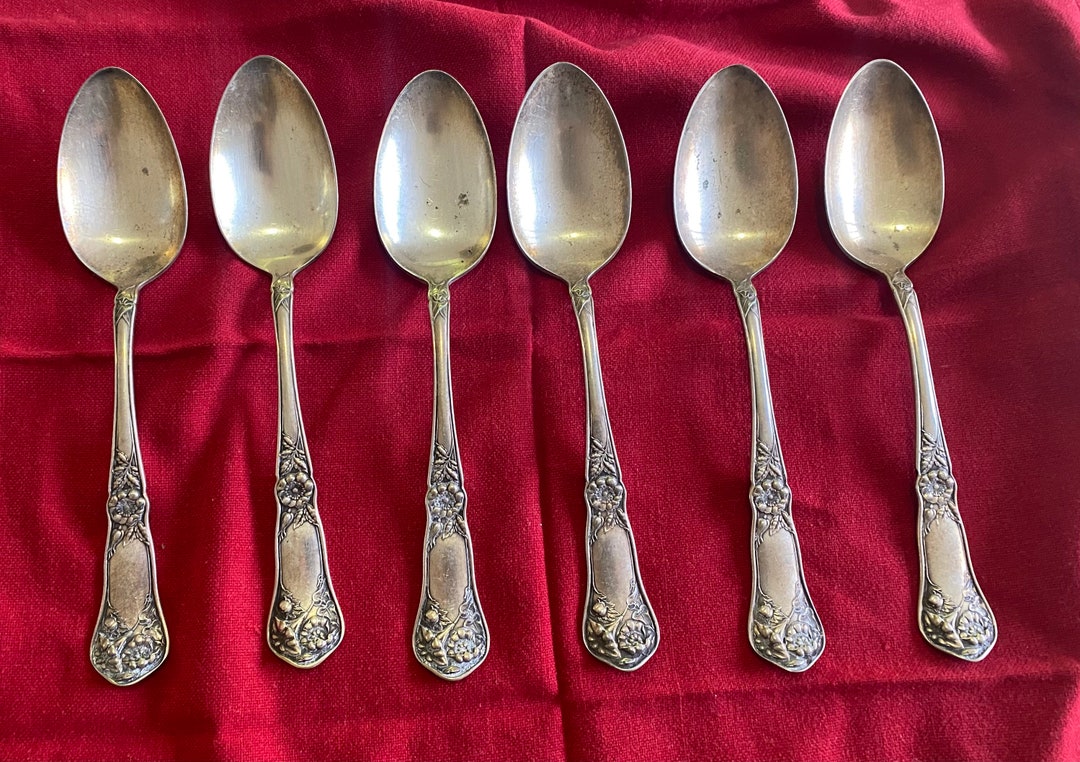 Two Vintage Silver Plated Oneida Wildwood 1908 Soup Spoons -reliance ...
