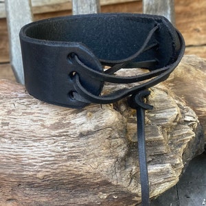 Black Leather Arm/bicep Cuff With Copper Howling Wolf Concho ...