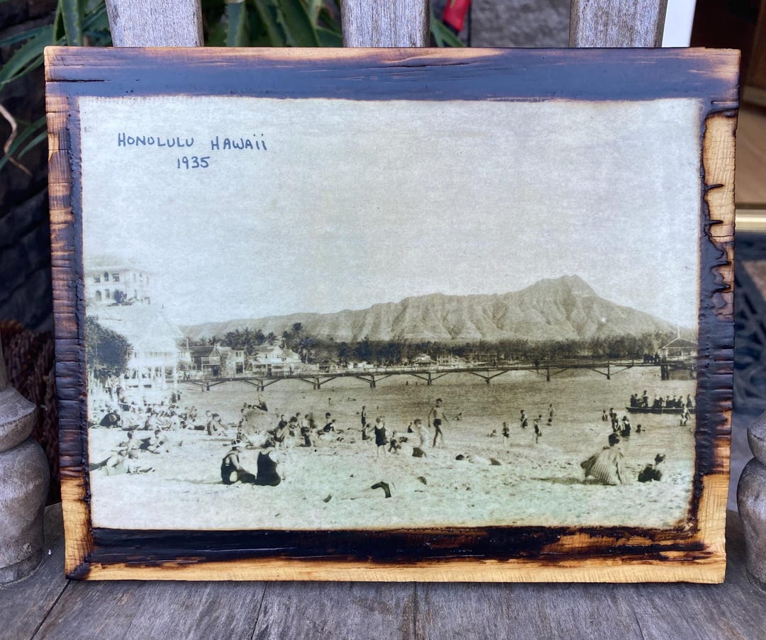 Honolulu, Hawaii 1935 - Old Vintage Reprint Wooden Plaque - Etsy