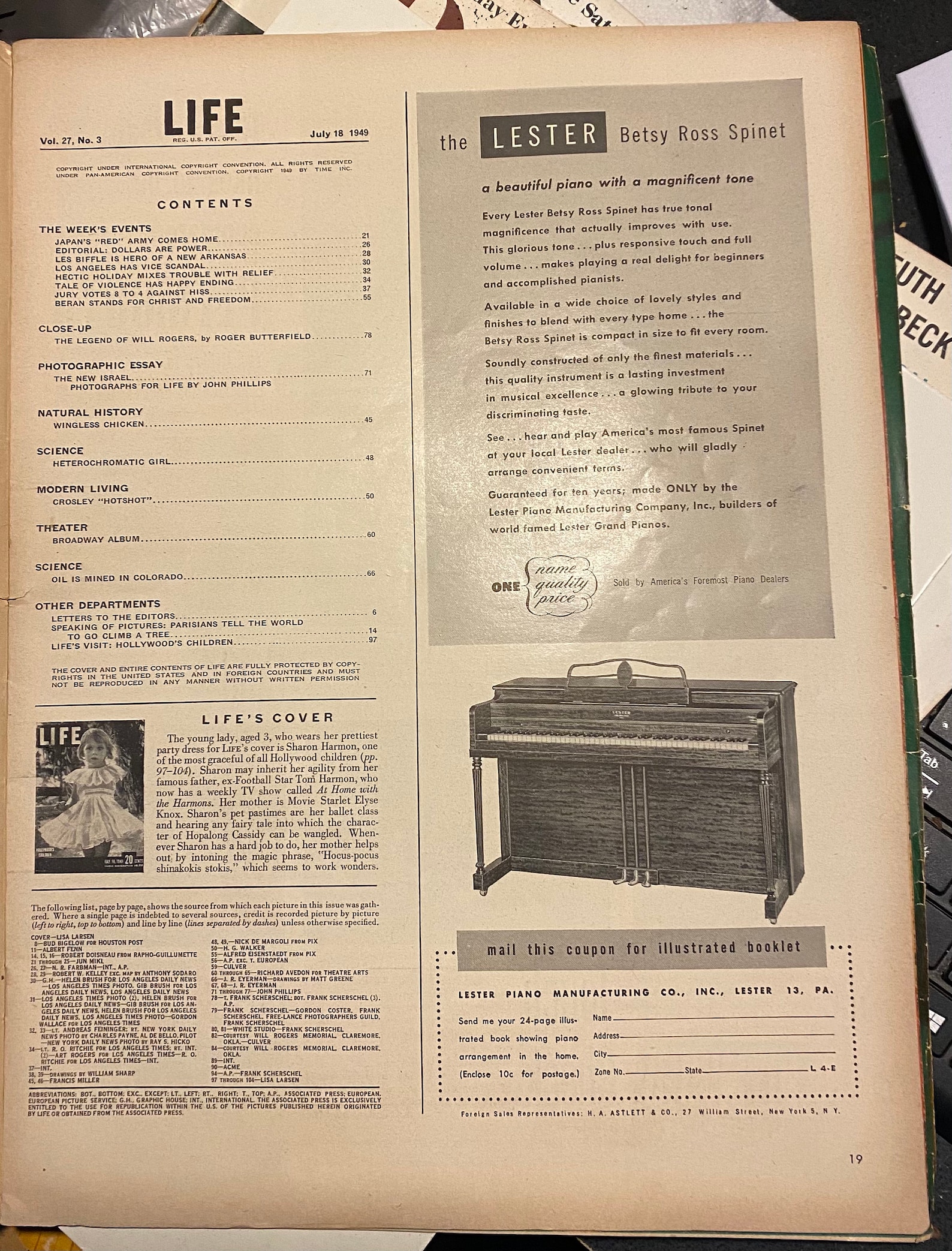 Vintage Life Magazine - July 18, 1949 - Etsy