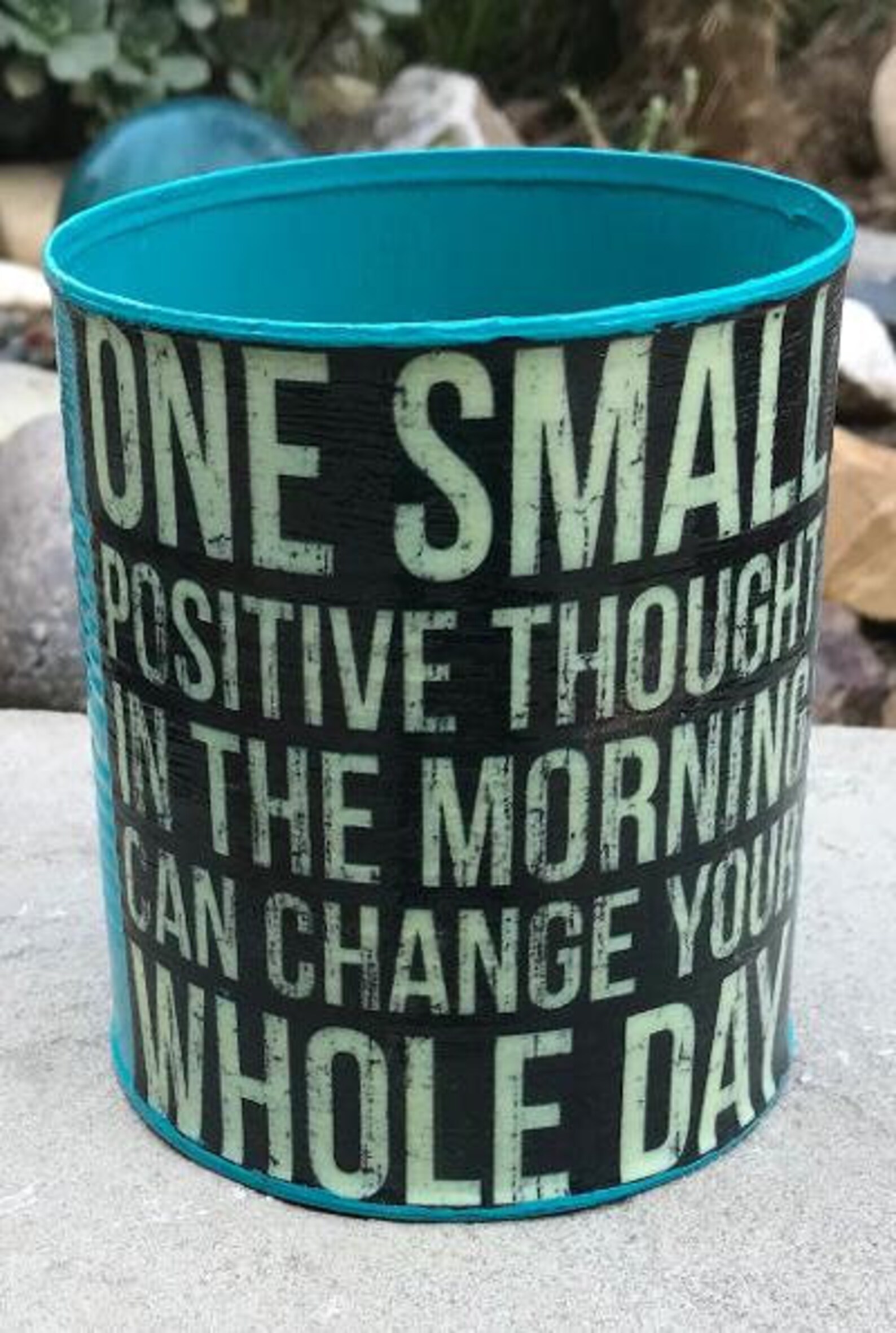 Positive Thought - Upcycled and Recycled Painted Tin Can - Pencil ...
