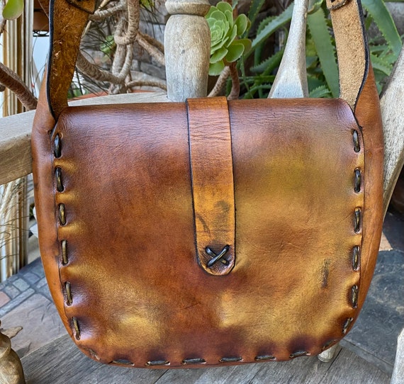 Vintage Brown Leather Hippie Boho Festival Bohemian M… Gem