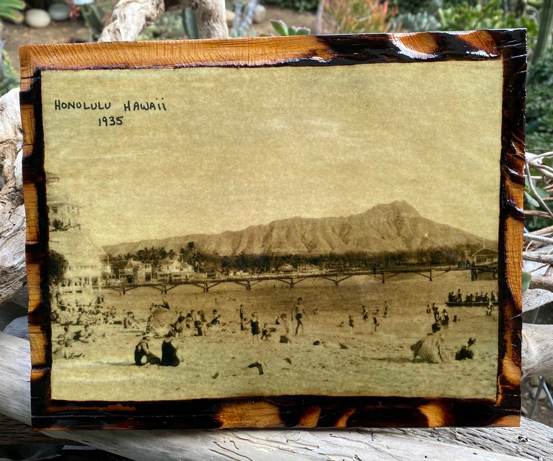 Honolulu, Hawaii 1935 Old Vintage Reprint Wooden Plaque - Etsy