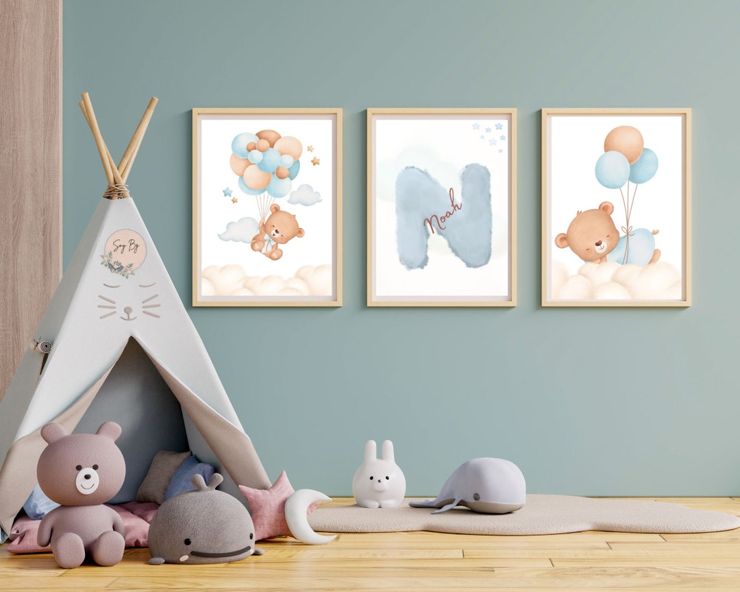 Sweet Bear Nursery Prints, Name Nursery Wall Art, Sweet Bear Nursery ...