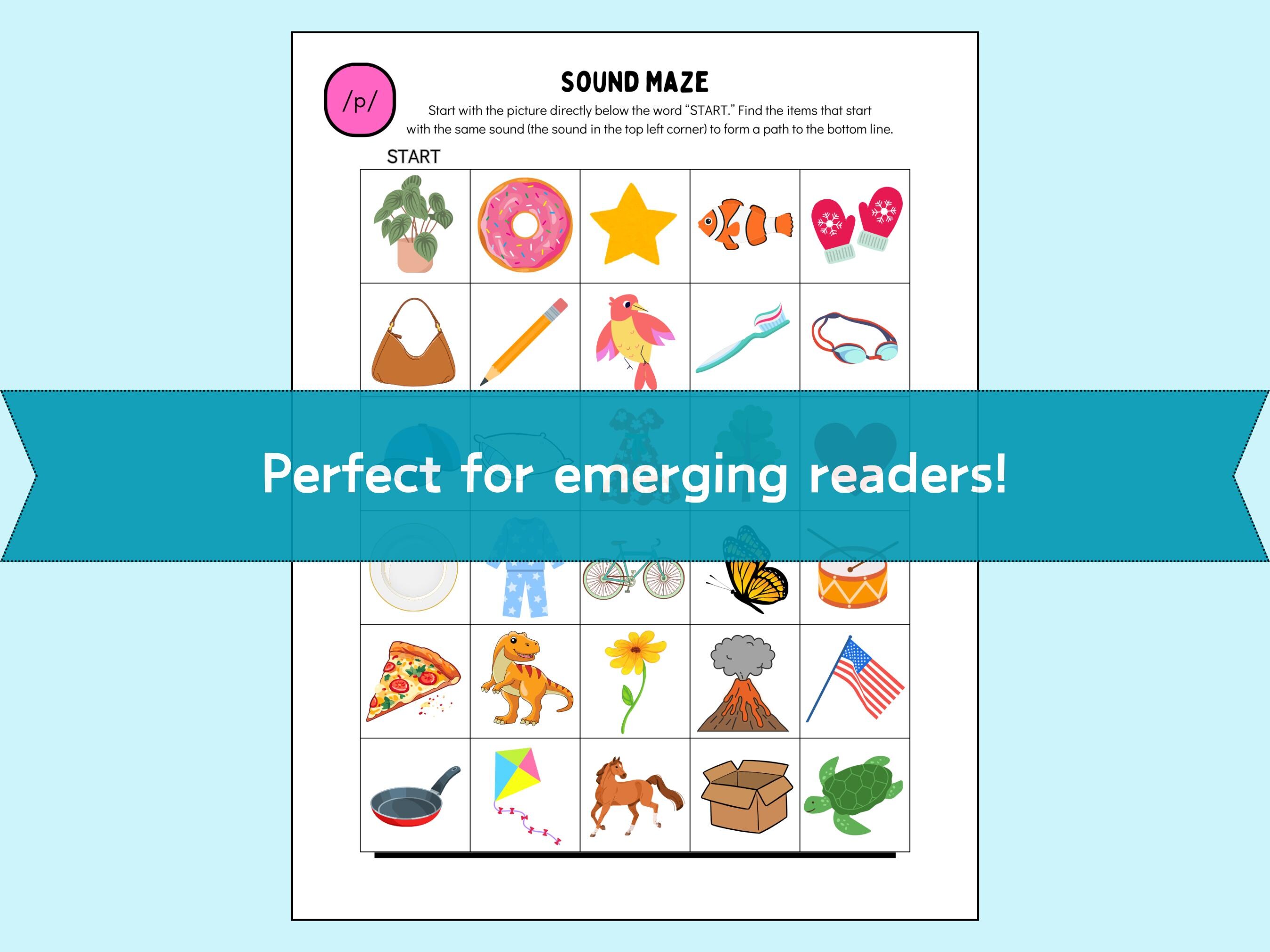 Sound Mazes, Phonemic Awareness, Phonics, Learn to Read, Preschool ...