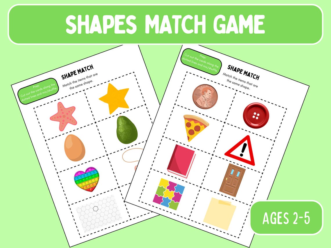 Shape Matching Game, Match the Shapes, Memory Game for Kids, Learn ...