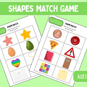 Shape Matching Game, Match the Shapes, Memory Game for Kids, Learn ...