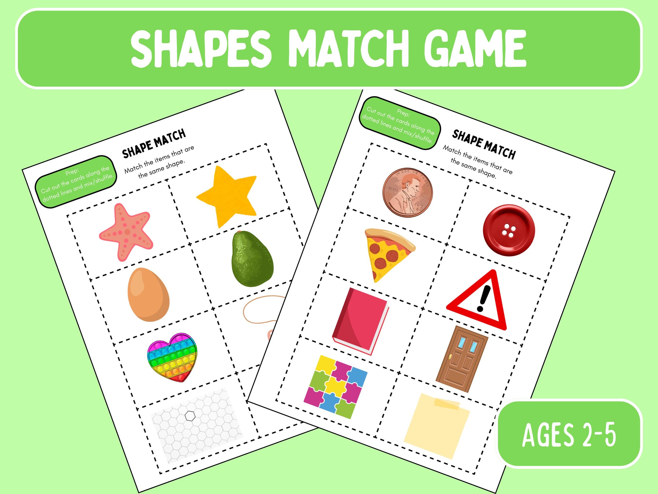 Shape Matching Game, Match the Shapes, Memory Game for Kids, Learn ...