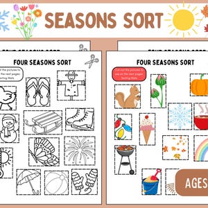 Four Seasons Sort, Sorting Activity for Kids, Preschool Printable ...