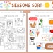 Four Seasons Sort, Sorting Activity for Kids, Preschool Printable ...