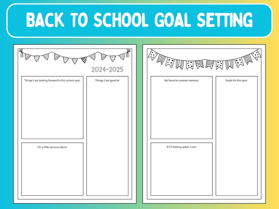 Back to School Goal Setting, Back to School Goal Setting, Self ...