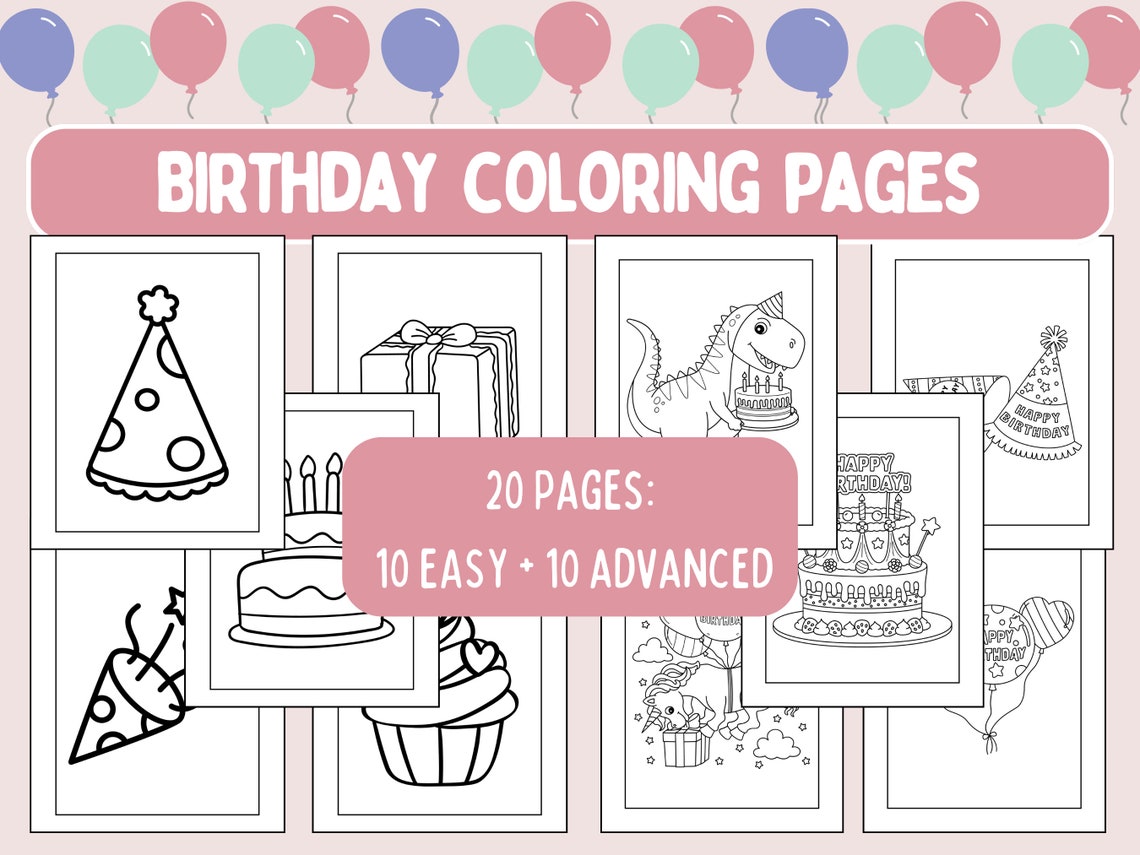 Birthday Coloring Pages, Easy Coloring Pages for Kids Birthday ...
