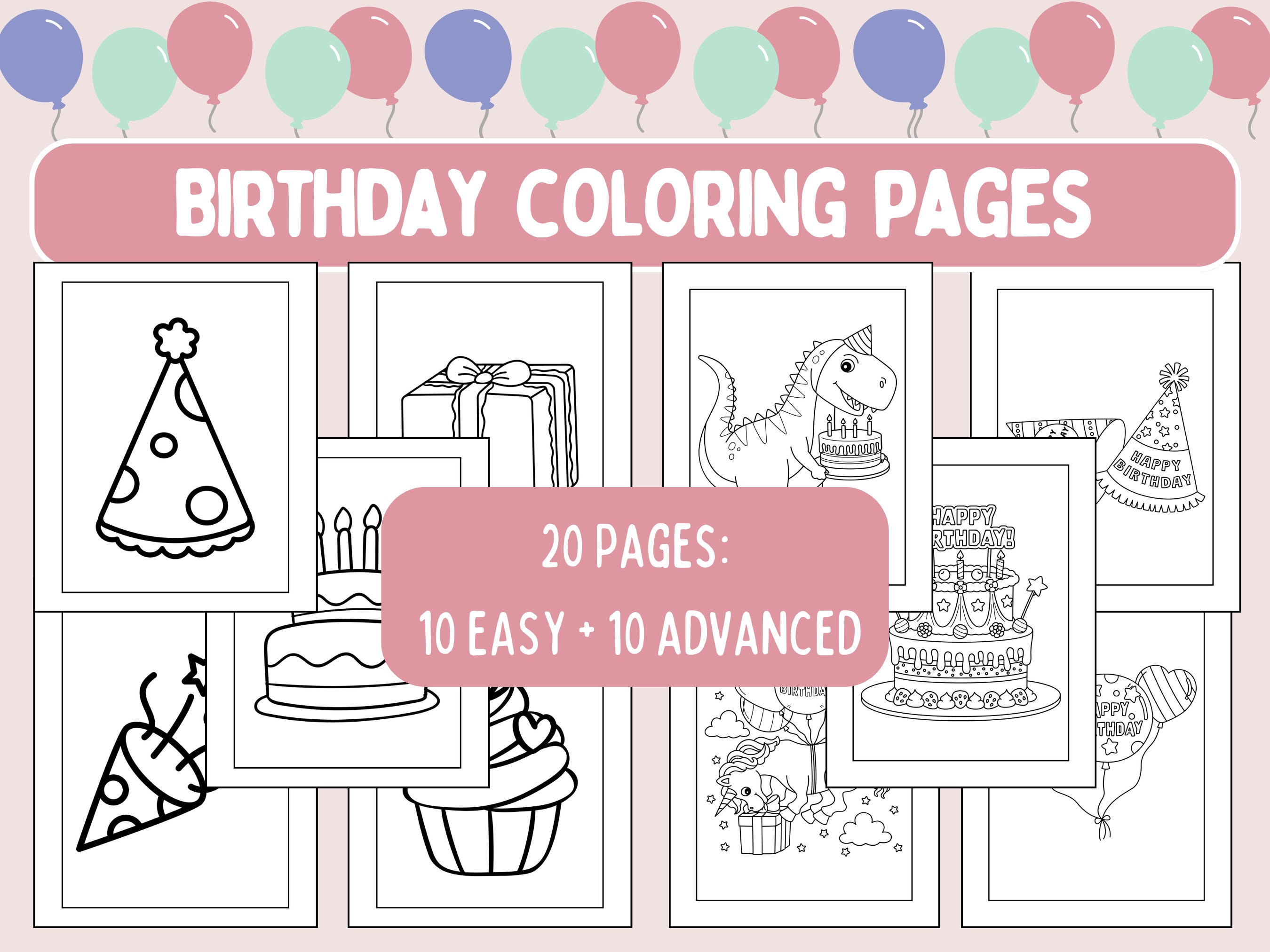 Birthday Coloring Pages, Easy Coloring Pages for Kids Birthday ...