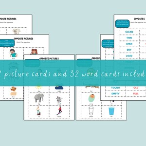 Opposite Matching Game; Match Opposite Words, Memory Game for Kids ...