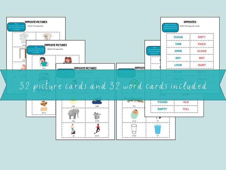 Opposite Matching Game; Match Opposite Words, Memory Game for Kids ...