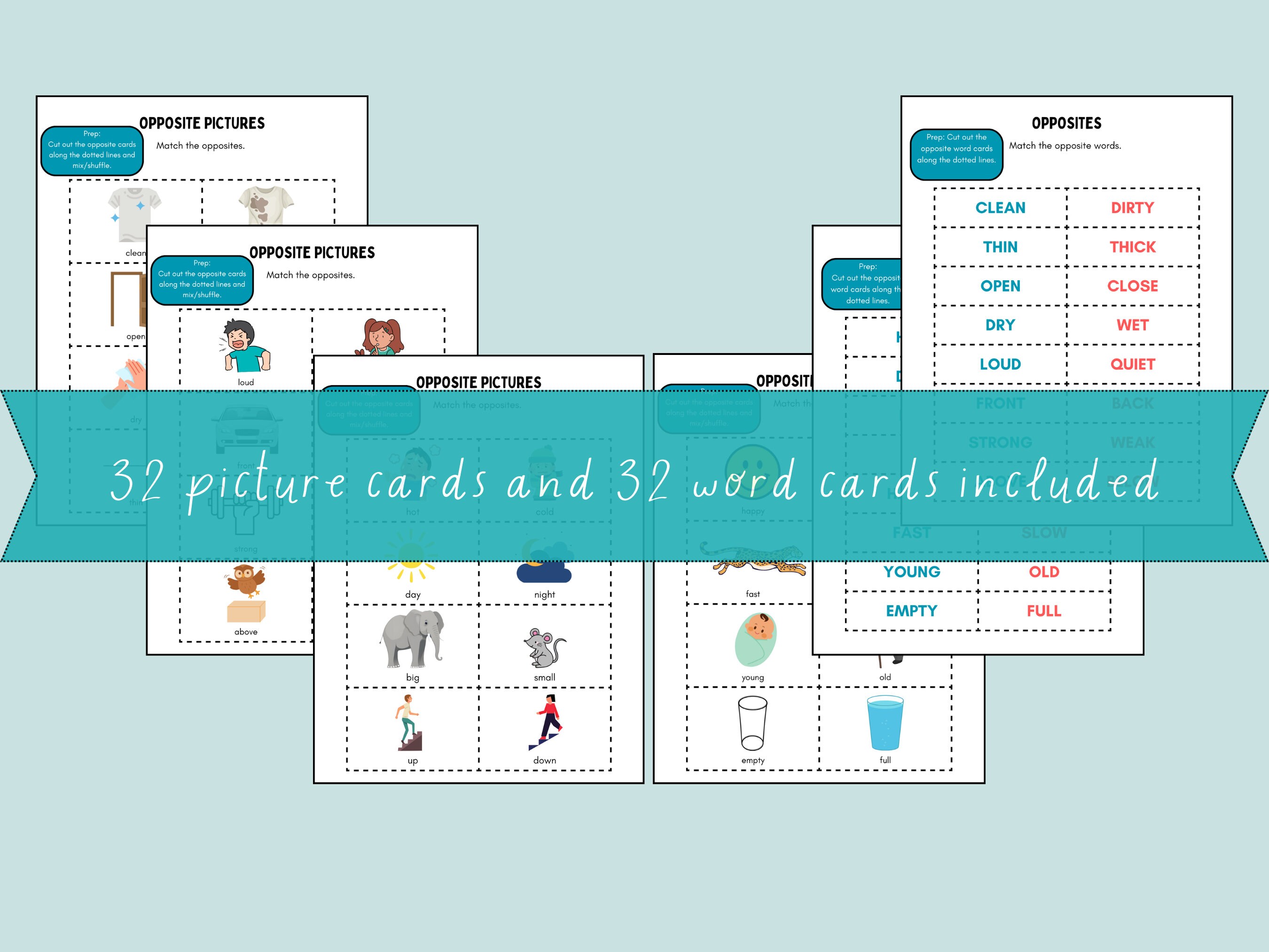Opposite Matching Game; Match Opposite Words, Memory Game for Kids ...