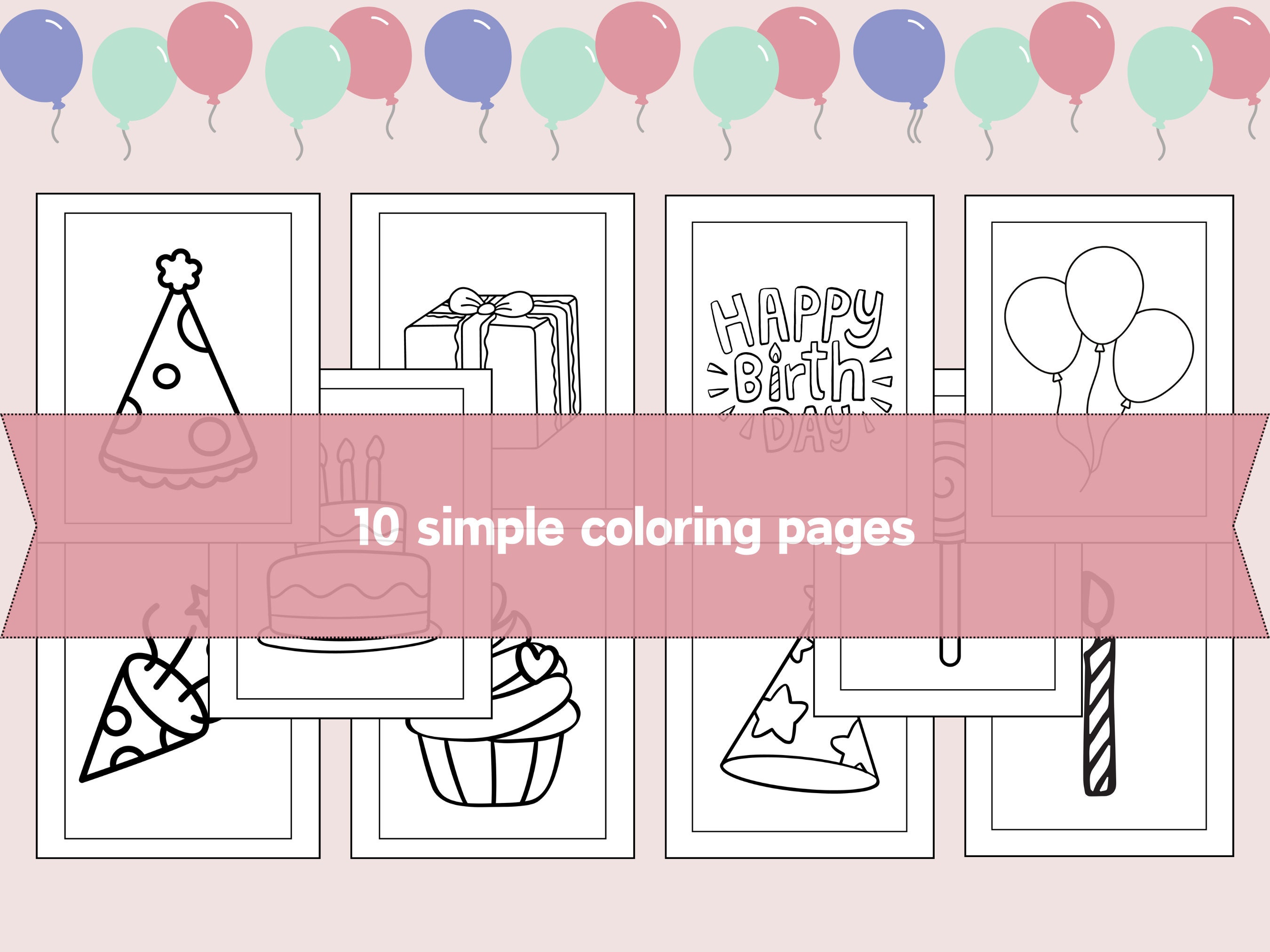 Birthday Coloring Pages, Easy Coloring Pages for Kids Birthday ...