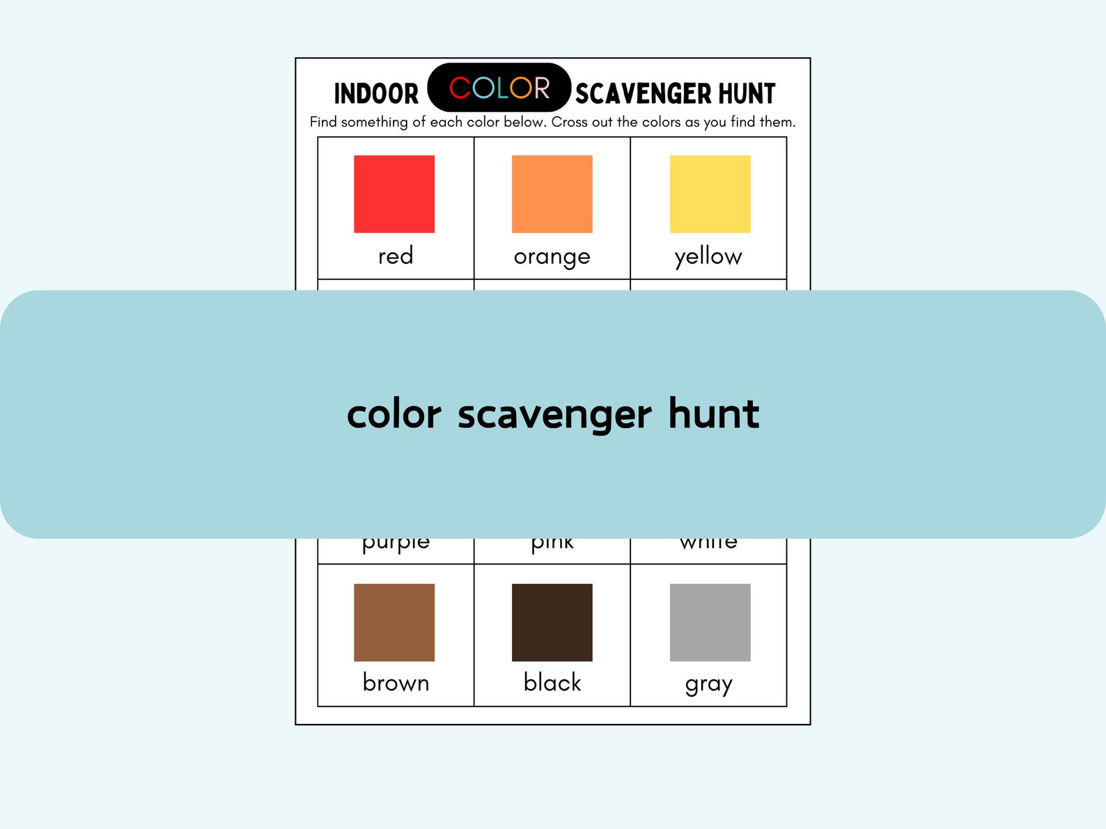 Indoor Scavenger Hunts (ages 2-6), Inside Scavenger Hunts for Kids ...