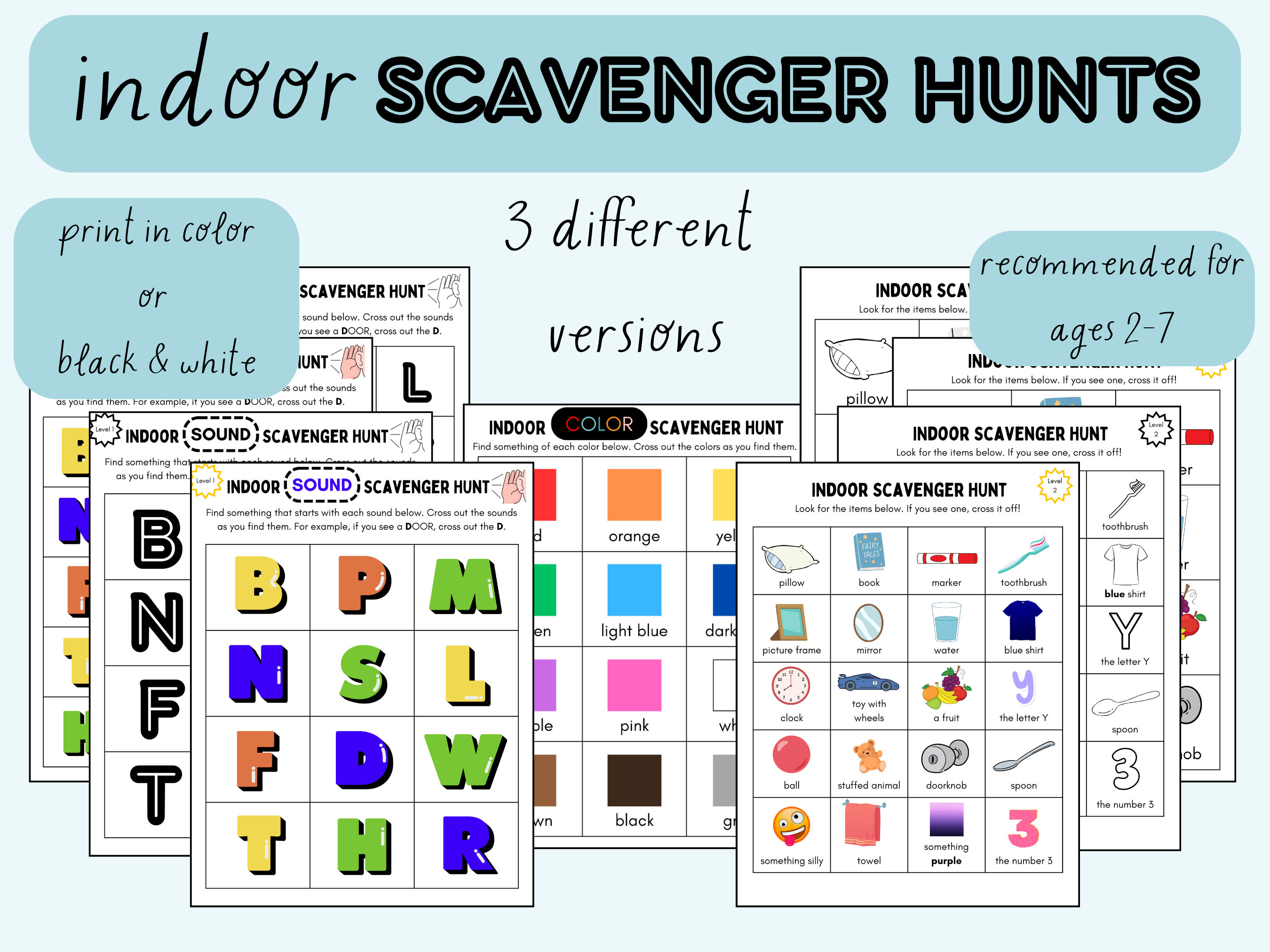 Indoor Scavenger Hunts (ages 2-6), Inside Scavenger Hunts for Kids ...