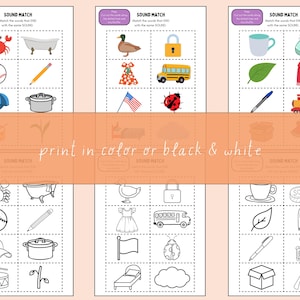 Ending Sounds Matching Game, Final Sounds Matching Cards, Phonemic ...